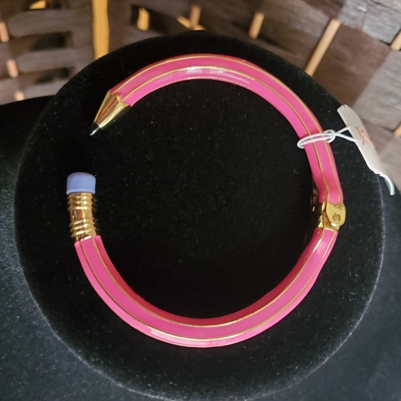 Betsey Johnson | Jewelry | Betsey Johnson Pink Pencil Bangle Bracelet | Poshmark